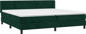 Box spring postel s matrací tmavě zelená 200x200 cm samet 3131042