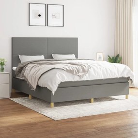 Box spring postel s matrací tmavě šedá 160x200 cm textil 3142186