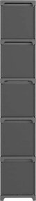 Výstavní police 15 přihrádek s boxy šedá 103x30x175,5 cm textil 322621