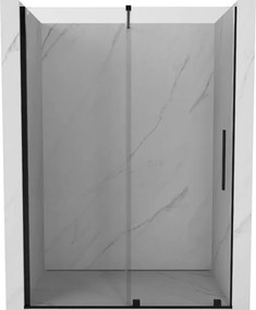 Mexen Velar, posuvné dveře do otvoru 130x200 cm, 8mm čiré sklo, černá matná, 871-130-000-01-70