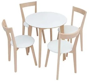 Stůl IKKA dub sonoma/bílá (kulatý)