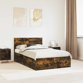 Rám postele s čelo Kouřový dub 120 x 190 cm Kompozitní dřevo 3408687