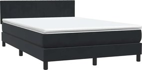 Box spring postel s matrací černá 160x210 cm samet 3316409