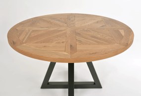 Jídelní stůl Indus 125 cm z masivu dub přírodní/grafit