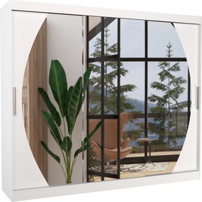 ADRK Furniture Skříň s posuvnými dveřmi a zrcadlem CAMBE 250 ADRK-SW-CAM-W-250