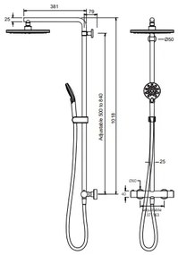 Teorema Select Design - KYRT Termostatický sprchový systém, Chrom 1526411-T01