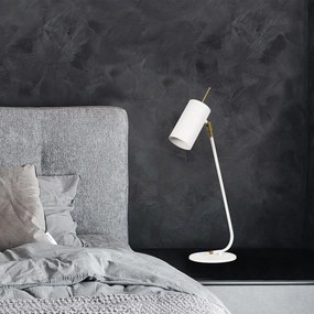 Bílá stolní lampa s kovovým stínidlem (výška 55 cm) Sivani – Opviq lights