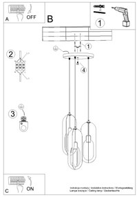 Sollux SL.1361 - Lustr na lanku NICUS 3xE27/15W/230V bílá