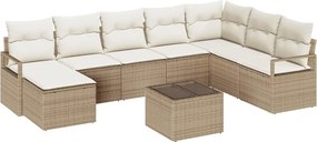 Set pohovek 9 ks Béžová polyratan 3346511