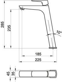 Novaservis - Umyvadlová baterie NOBLESS EGO 28,5 cm lesklý chrom