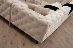 Designová rohová sedačka Rococo ecru - pravá