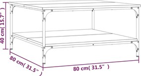 vidaXL Konferenční stolek 80 x 80 x 40 cm kompozitní dřevo [832839] Barva: šedá sonoma