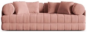 Růžová sametová rozkládací pohovka 206 cm Kemi – Cosmopolitan Design