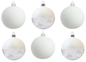 Set skleněných ozdob Bílé Vánoce