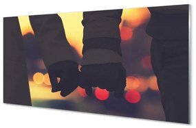 Obraz na skle Lidé ruce světla 100x50 cm