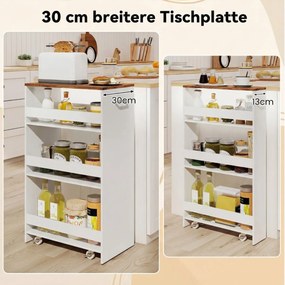 Costway 30 cm široký vozík do výklenku s madlem a zábradlím 4 patro