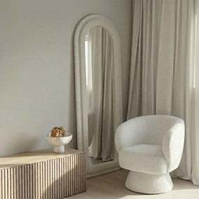 Nástěnné zrcadlo Riflesso 60x160 cm bouclé bílé
