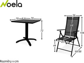 Noela Balkonový set Ristorante + 2x kovová židle Pia