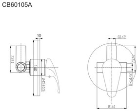 Mereo Sonáta sprchová podomítková baterie bez přepínače MBox kulatý kryt mosaz chrom CB60105A