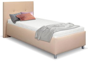 Čalouněná postel s úložným prostorem Crissy, 90x200, světle hnědá