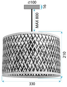 Toolight Natural, závěsné stropní svítidlo 1xE27 APP1543-1CP, přírodní hnědá, OSW-01800