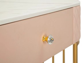 Designový toaletní stolek s taburetkou Pembroke růžový