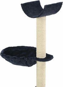 Škrabadlo pro kočky se sisalovými sloupky 105 cm modré 170627
