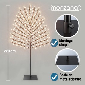 Světelný strom s třešňovými květy sada 2 ks teplá bílý 220cm vnitřní/venkovní + dálkové ovládání