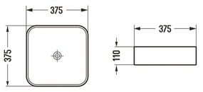 Mexen Vena, umyvadlo na desku 37 x 37 cm, černá matná, 22193785