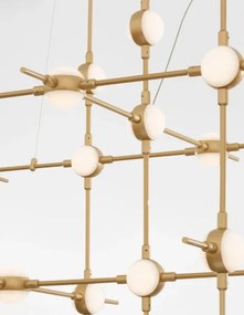 LED lustr Atomo 106 zlaté s dálkovým ovládáním