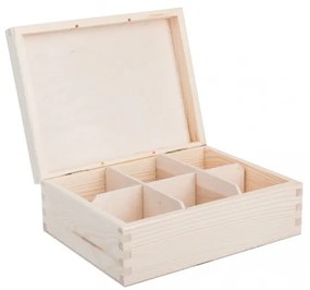 Dřevěná krabička na čaj 15 | 6 přihrádek