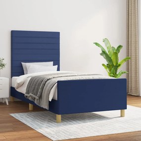 vidaXL Rám postele s čelem 80 x 200 cm textil [3125091] Barva: Modrá