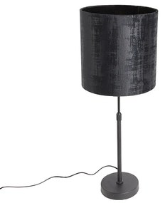 Stolní lampa černá velurová odstín černá 25 cm nastavitelná - Parte