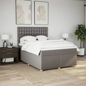 Box spring postel s matrací taupe 160x200 cm textil 3293649