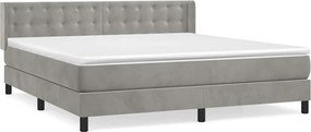 Box spring postel s matrací světle šedá 160x200 cm samet 3131207