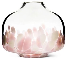 Váza Dotty S - design Sklove, sklo, čirá, růžová