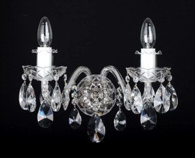 2 Arms crystal wall light with cut almonds