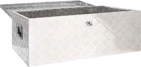 Úložný box stříbrný 100 x 55 x 37 cm hliník 152256