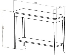 Tmavě šedý konzolový stolek Ragaba Ashme, šířka 85 cm
