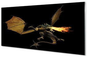 Obraz na skle Ohnivého draka 125x50 cm