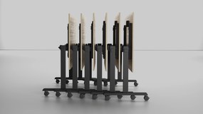 Mobilní stůl MATCH, 180x80 cm, černá podnož, buk