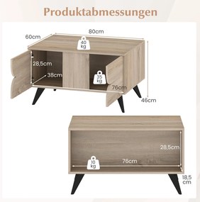 Costway Moderní konferenční stolek s úložným prostorem Farmhouse Accent Table