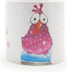 Porcelánový hrnek Slepičky, 200 ml – s ručně malovaným motivem slepiček, český autorský design