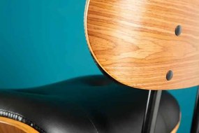 invicta interior Barová židle Classico černá ekokůže, lískový ořech 39040