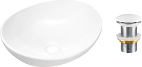 Comad Keramické umyvadlo na desku Lola 40x33 + výpusť Click-Clack, bílá
