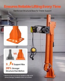 Elektrický autojeřáb, Teleskopický výložník otočný o 360° VEVOR – 1660 × 210 × 1290 mm