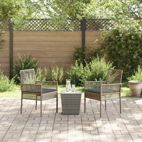 Zahradní bistro set 3 ks Šedá polyratan 3334957