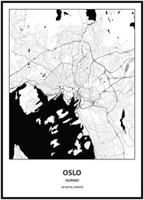 Jen tak z lásky Plakát Mapa města (více variant měst) Rozměr plakátu: A4 (21 x 29,7 cm), Město: Oslo