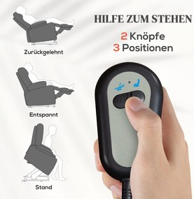 HOMCOM TV křeslo se stojanem Elektrické polohovací křeslo s funkcí polohování, vyhřívání, masážní křeslo s kapsovou pružinou| Aosom