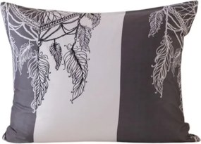Flanelový povlak na polštář TIRSO 50x70 cm, šedo-bílý